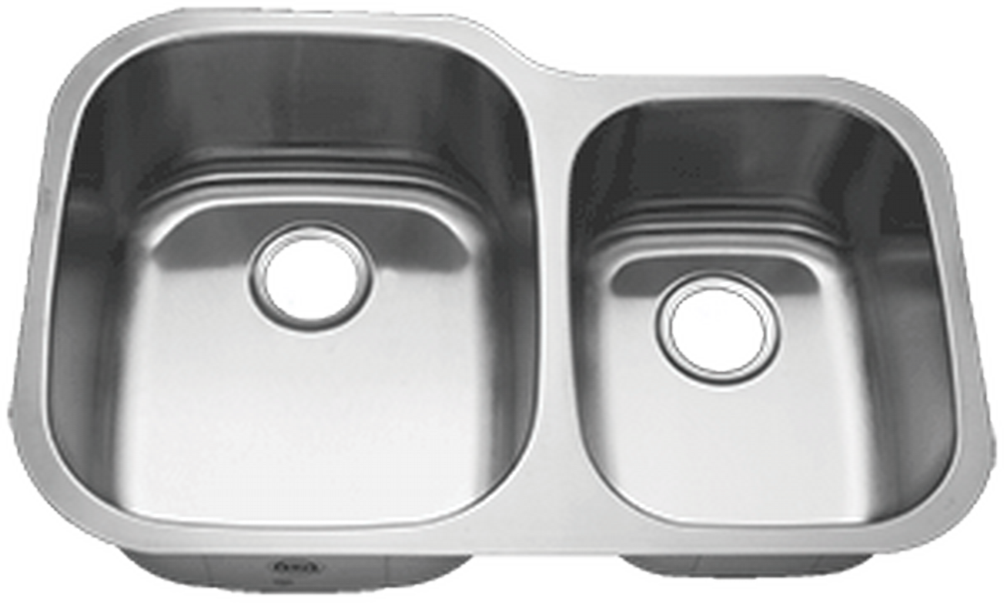 31" Ellis 60/40 Undermount Stainless Steel Double Bowl Kitchen Sink 18 ...